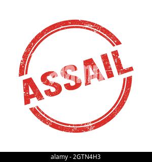 ASSAIL text written on red round vintage rubber stamp Stock Photo - Alamy
