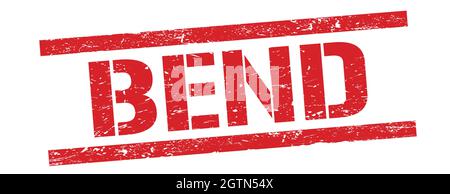 BEND text on red grungy vintage round rubber stamp Stock Photo - Alamy