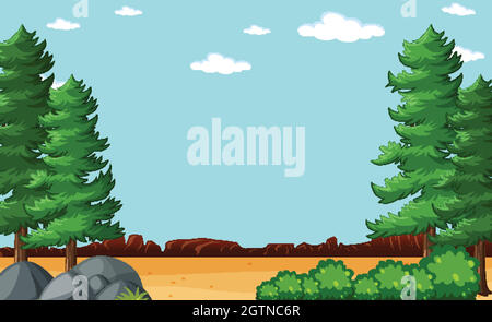 Blank sky in nature park scene with tree Stock Vector Image & Art - Alamy