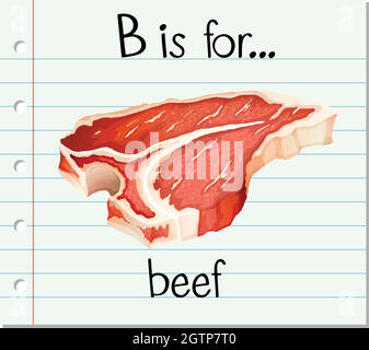 Flashcard letter B is for beef illustration Stock Vector Image & Art ...