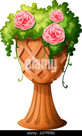 A big pot with a flowering plant Stock Vector Image & Art - Alamy