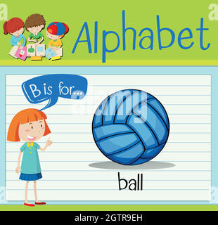 Flashcard letter B is for ball illustration Stock Vector Image & Art ...