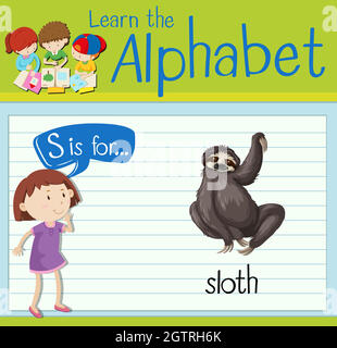 Flashcard letter S is for sloth Stock Vector Image & Art - Alamy