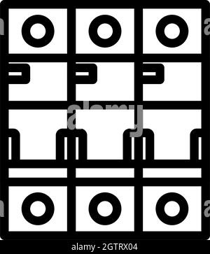 Circuit breaker switch line icon, outline vector sign, linear style ...