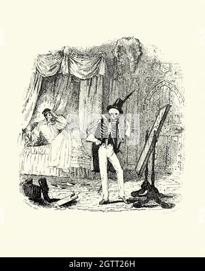 Illustration of a ghost haunting Stock Photo - Alamy