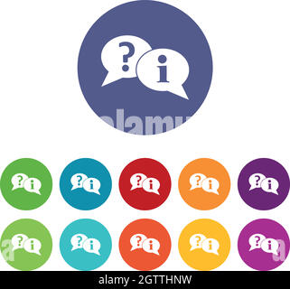 Set collection of question point or mark in a yellow circle, triangle ...