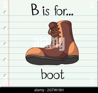 Flashcard letter B is for boot illustration Stock Vector Image & Art ...