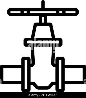 Icon Of Pipe With Valve. Editable Bold Outline With Color Fill Design ...