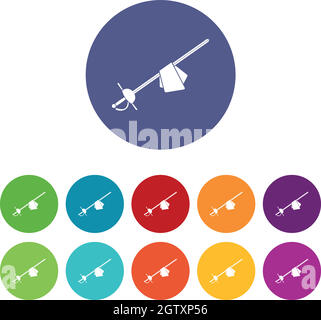 Military and army heraldry icons with isolated vector guns and weapon ...