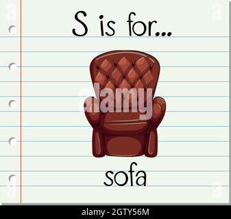 Flashcard letter S is for sofa illustration Stock Photo - Alamy