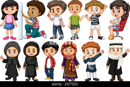 Set of children from different countries Stock Vector Image & Art - Alamy