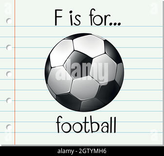 Flashcard letter F is for football illustration Stock Photo - Alamy