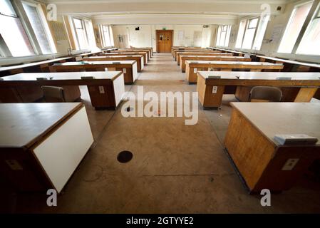 Old science lab / classroom inside an abandoned university (Zoology ...