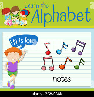 Flashcard letter N is for notes Stock Vector Image & Art - Alamy