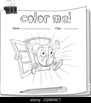 Color worksheet for student illustration Stock Vector Image & Art - Alamy