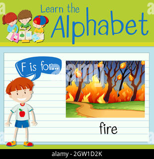 Flashcard letter F is for fire Stock Vector Image & Art - Alamy