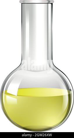 Glass beaker with yellow liquid illustration Stock Vector Image & Art ...