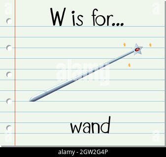Flashcard letter W is for wand illustration Stock Vector Image & Art ...
