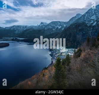 Aerial view of Hallstatt Lahn - Hallstatt, Austria Stock Photo - Alamy