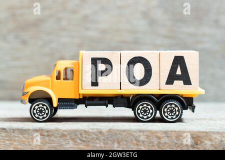 Alphabet letter in word POA (Abbreviation of Plan of action, Power of ...