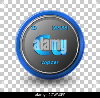 copper chemical element color icon vector illustration Stock Vector ...