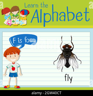 Flashcard letter F is for fly Stock Vector Image & Art - Alamy