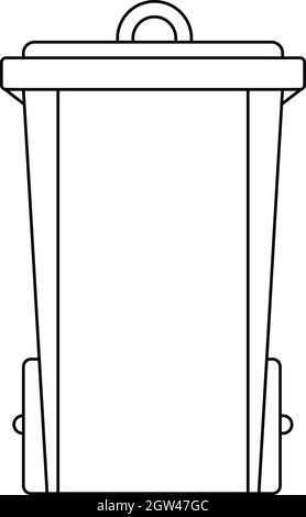 Plastic garbage bin icon. Outline plastic garbage bin vector icon color ...