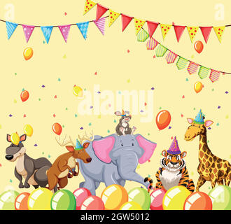 Happy birthday animals party Stock Vector Image & Art - Alamy