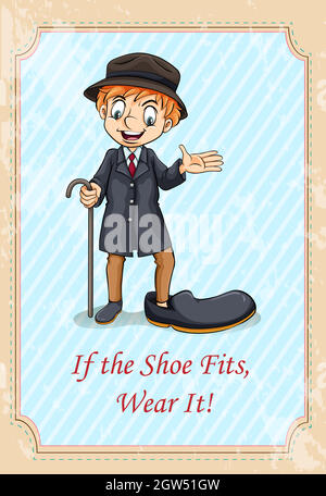 Idiom expression for if the shoe fits wear it illustration Stock Vector ...