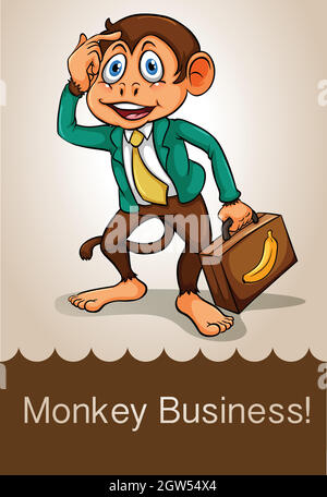 English idiom monkey business illustration Stock Vector Image & Art - Alamy