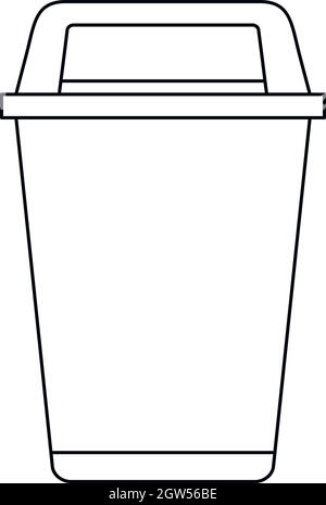 Eco garbage bin icon, outline style Stock Vector Image & Art - Alamy