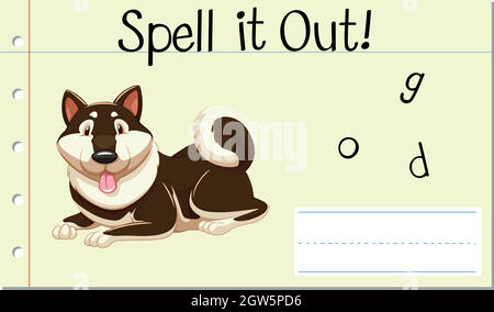 Spell English word dog Stock Vector Image & Art - Alamy