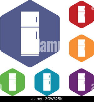 Refrigerator, fridge, cooler vector icons, infographic template, set of ...