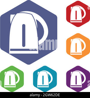 Electric kettle icons set vector color Stock Vector Image & Art - Alamy