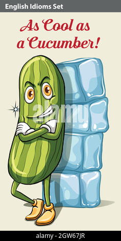 Cool as a cucumber idiom Stock Vector Image & Art - Alamy
