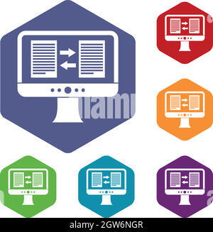 Translation of text on computer icon, flat style Stock Vector Image ...