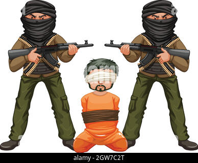 Two terrorists with guns and a victim Stock Vector Image & Art - Alamy