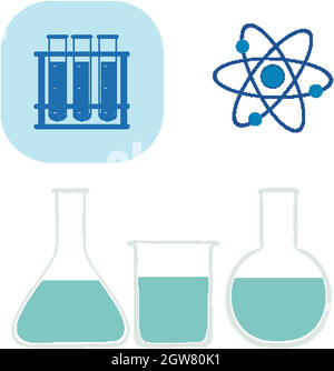 science illustration education silhouette laboratory logo table icon ...