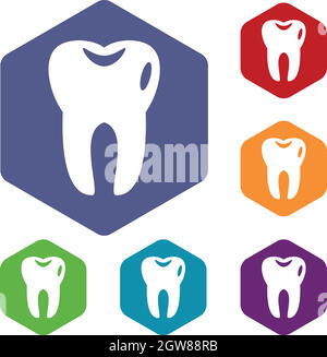 Cavity tooth icons set 9 vector Stock Vector Image & Art - Alamy