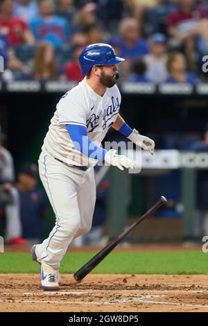 October 1 2021: Kansas City catcher Cam Gallagher (36) gets down a ...