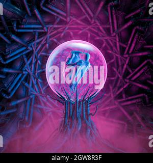 The man clone pod / 3D illustration of science fiction scene showing ...