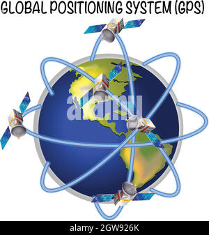 earth globe diagram gps map pointer and icon Stock Vector Image & Art ...