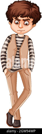 young man standing on white background vector illustration design Stock ...