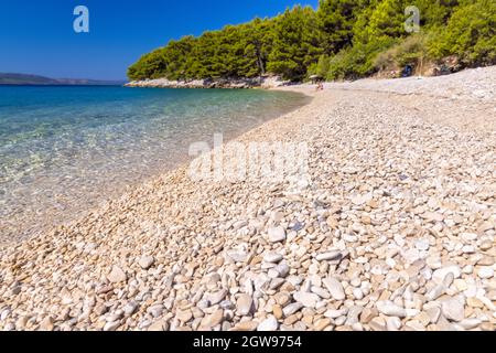 Pebble Duba beach in Makarska riviera, the Adriatic Sea, Croatia Stock ...