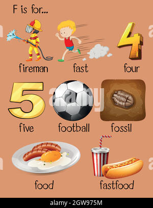 Flashcard letter F is for fast illustration Stock Vector Image & Art ...