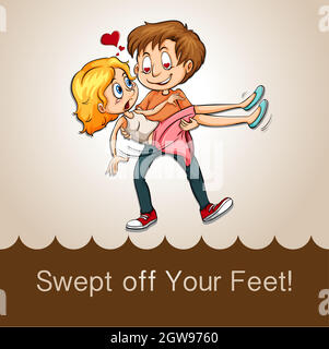 Idiom swept off your feet Stock Vector Image & Art - Alamy