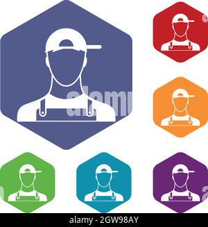 Plumber man icons set 9 vector Stock Vector Image & Art - Alamy