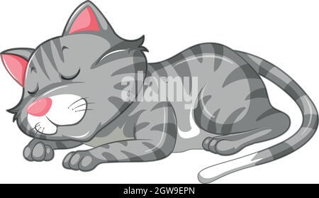 Vector illustration character cat sleeping. Cute kitty cat vector ...