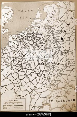 First World War sketch map of German East Africa, 1916. Stanford's War ...