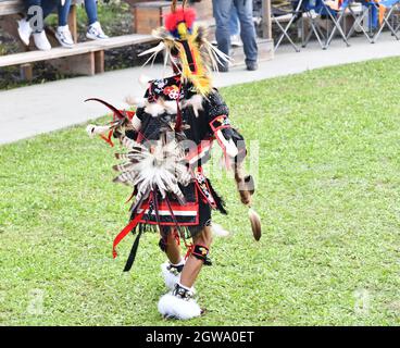 First Nation man dancing at the Fort William First Nation Pow Wow for ...